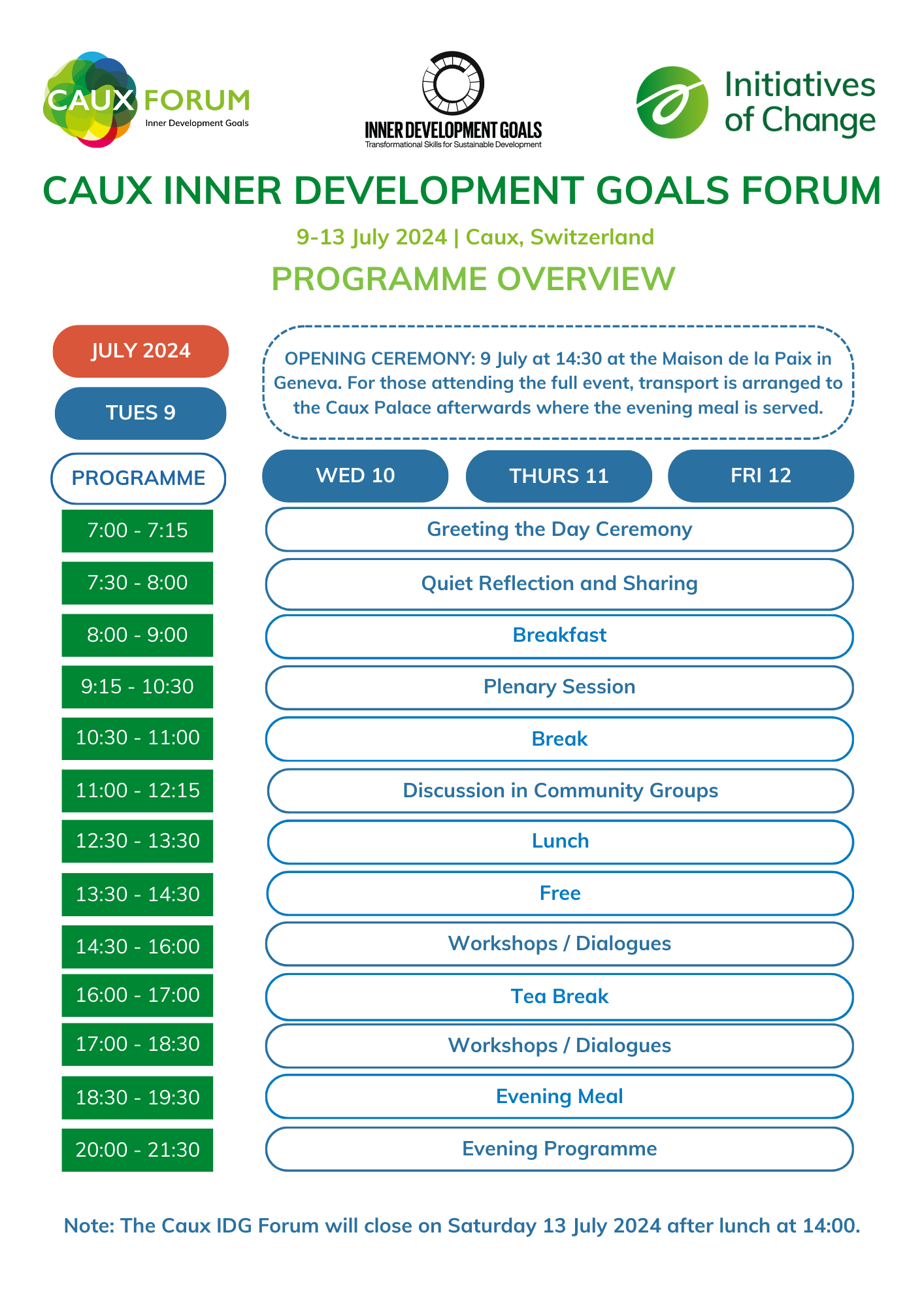 Caux IDG Forum 2024 - Programme | IofC
